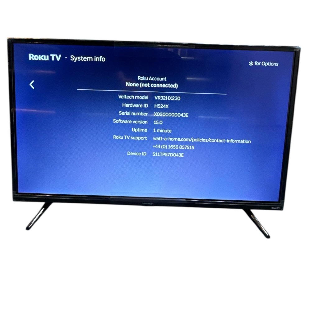 Pre-owned Veltech VR32HX230 32" Smart Roku LED TV - Own4Less